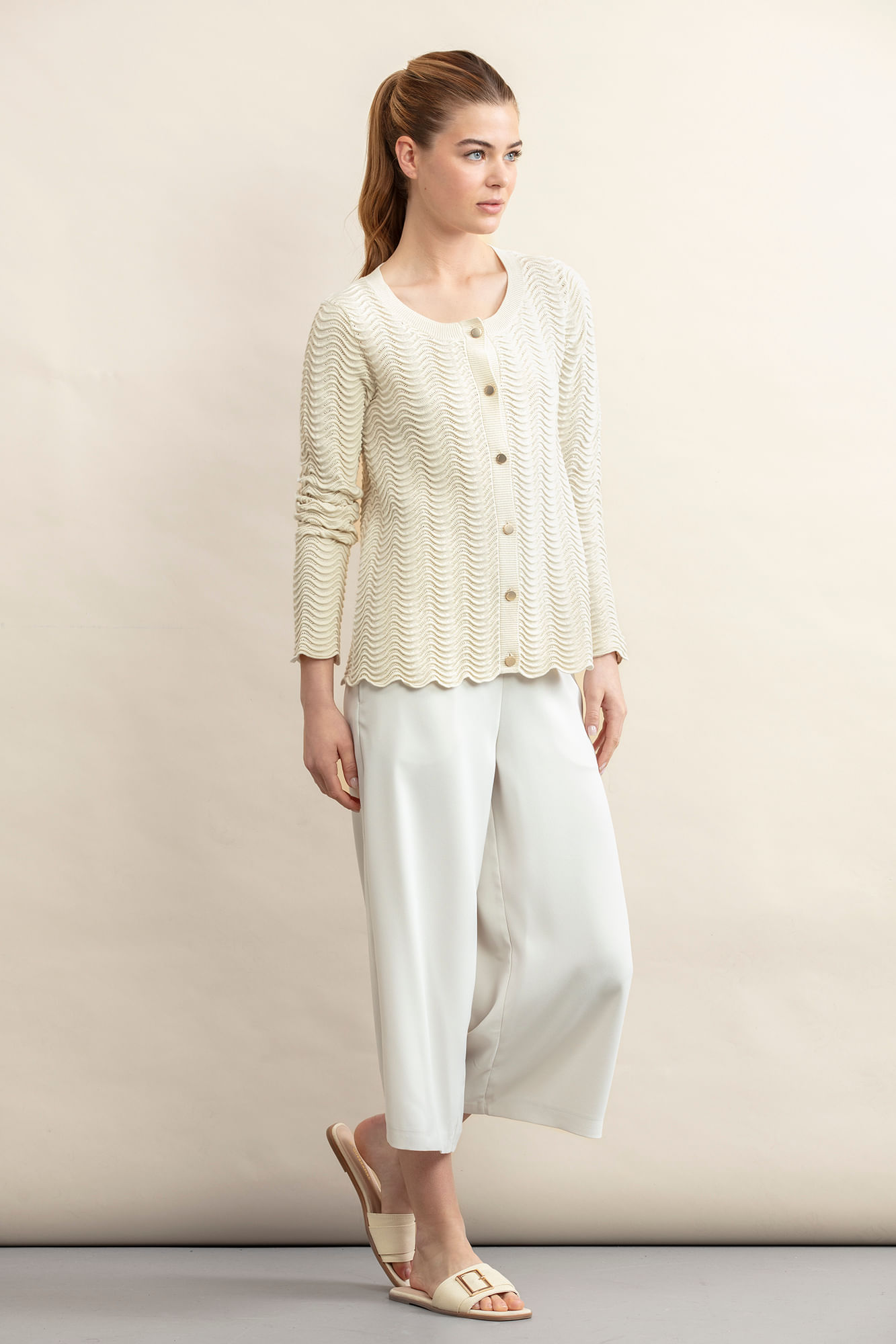 RIBBED KNIT JACKET - Quebramar