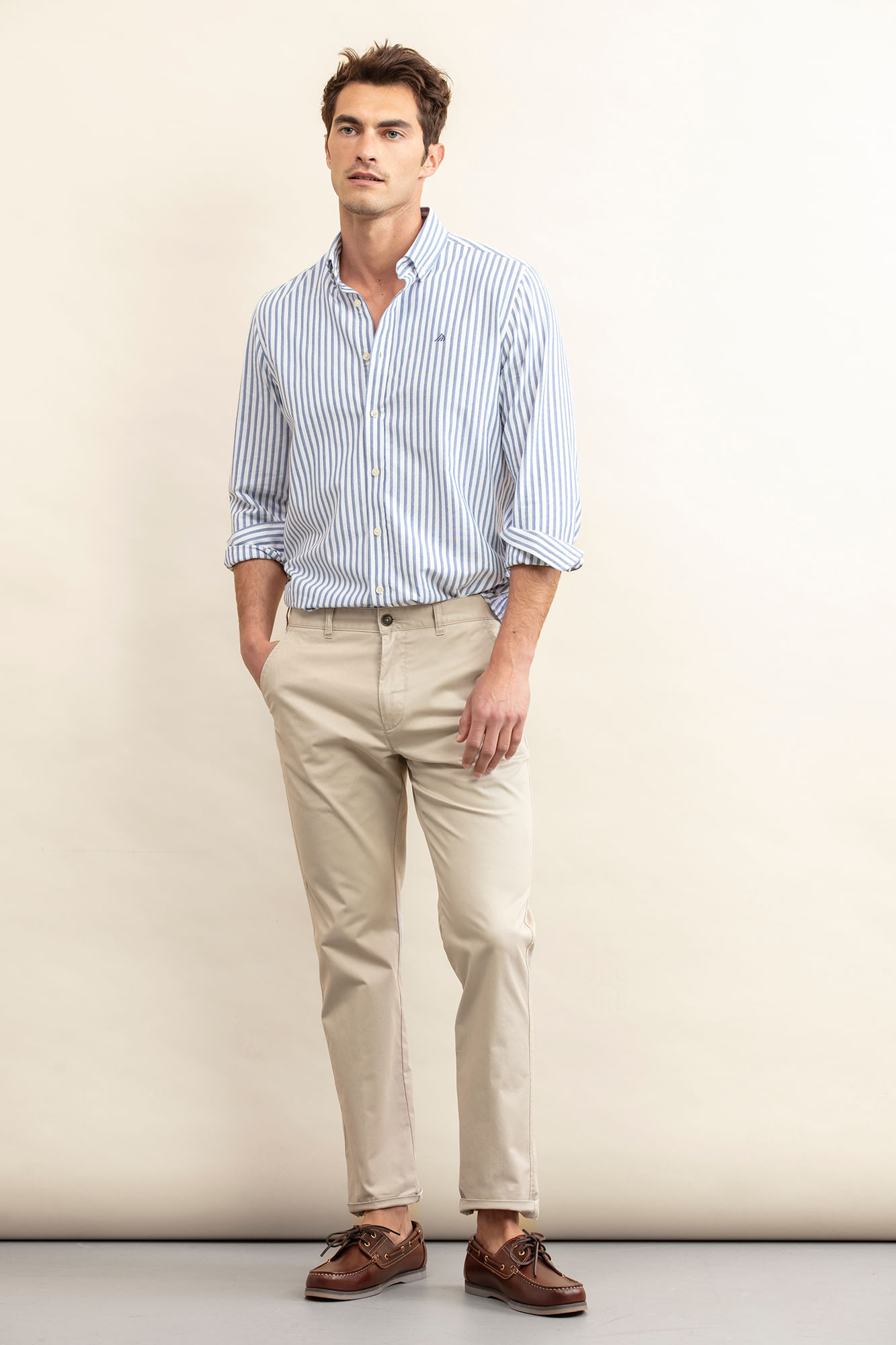 TWILL CHINO TROUSERS - Quebramar