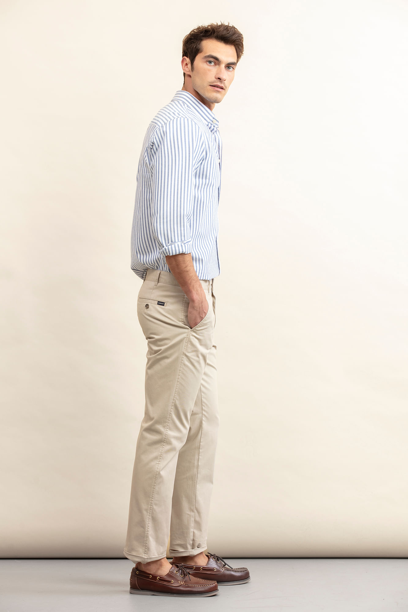 TWILL CHINO TROUSERS - Quebramar